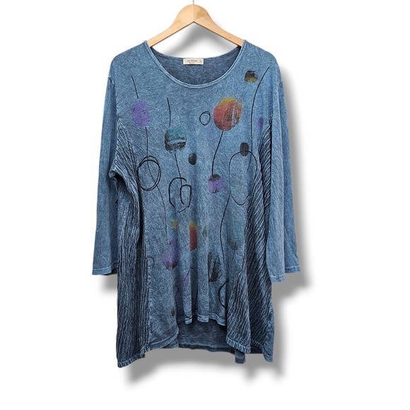 Jess & Jane | Tops | Jess Jane Tunic Top 2x Blue Abstract Circles ...